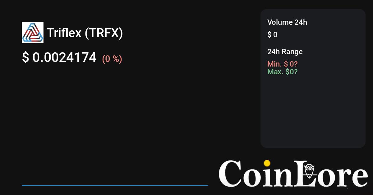 Triflex Price, Chart, Market Cap, TRFX Coin Essentials | CoinLore