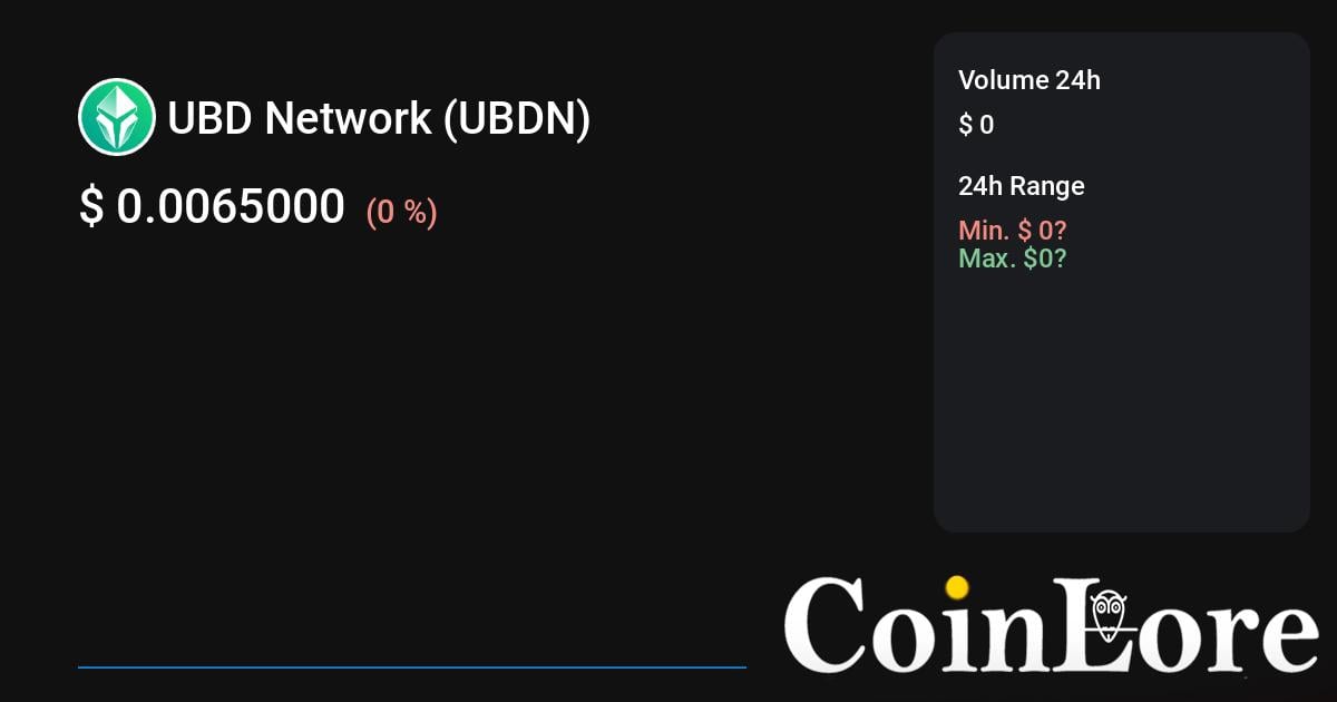 UBD Network Price, Chart, Market Cap, UBDN Coin Essentials | CoinLore