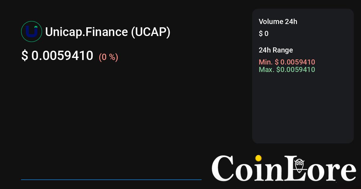 Unicap.Finance Price, Chart, Market Cap, UCAP Coin Essentials | CoinLore