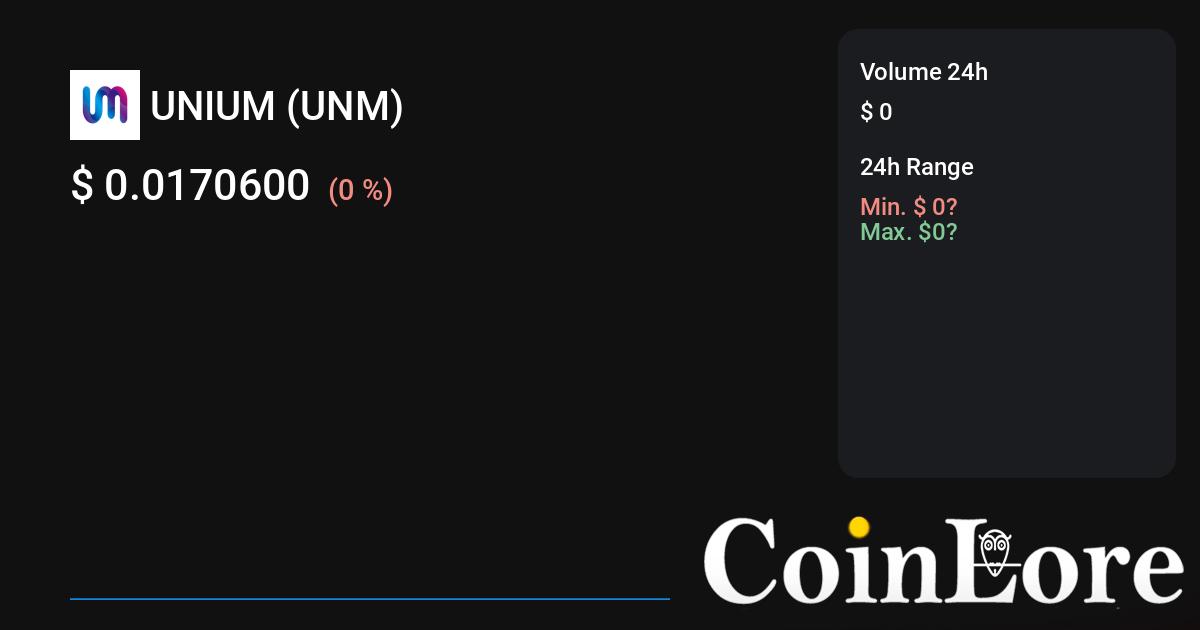 UNIUM Price, Chart, Market Cap, UNM Coin Essentials | CoinLore