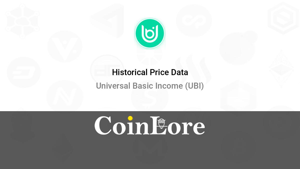 Universal Basic Income (UBI) Historical Prices | CoinLore