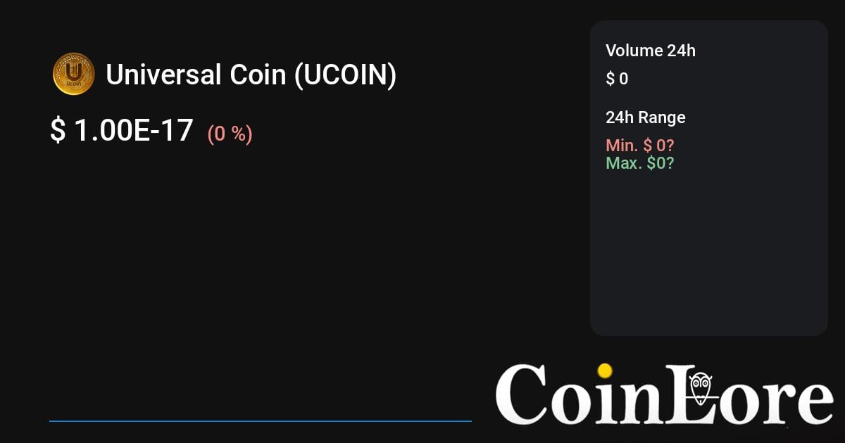 Universal Coin Price, Chart, Market Cap, UCOIN Coin Essentials | CoinLore