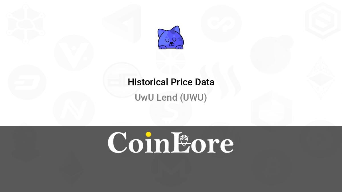 UwU Lend (UWU) Historical Prices | CoinLore