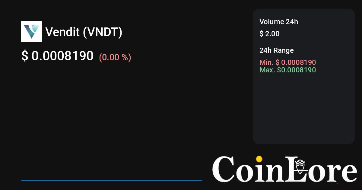Vendit Price, Chart, Market Cap, VNDT Coin Essentials | CoinLore