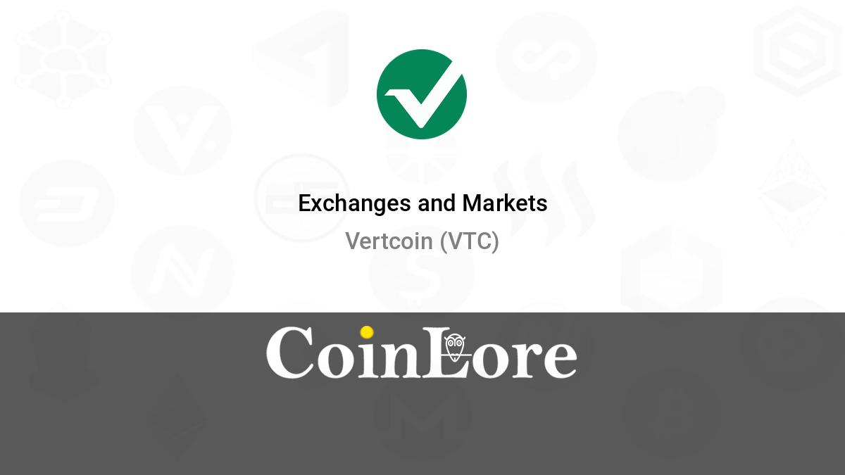 Vertcoin (VTC) Exchanges - Where to Buy,Sell,Trade | CoinLore