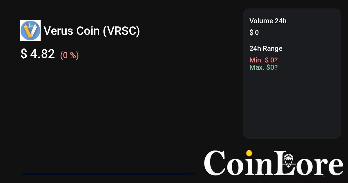 Verus Coin Price, Chart, Market Cap, VRSC Coin Essentials | CoinLore