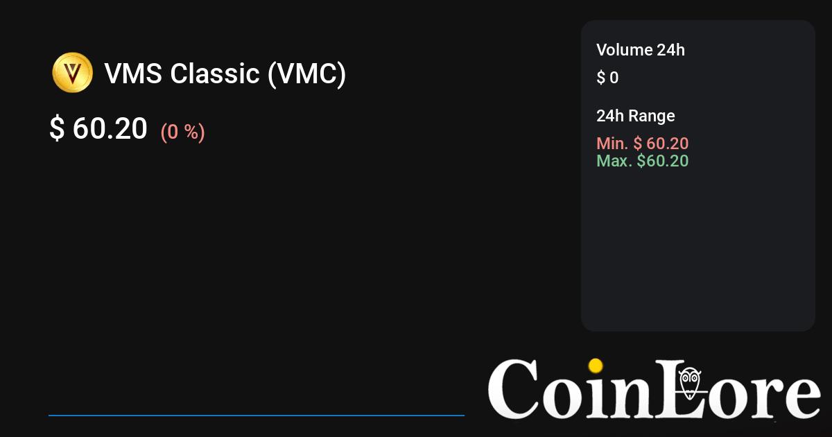 VMS Classic Price, Chart, Market Cap, VMC Coin Essentials | CoinLore