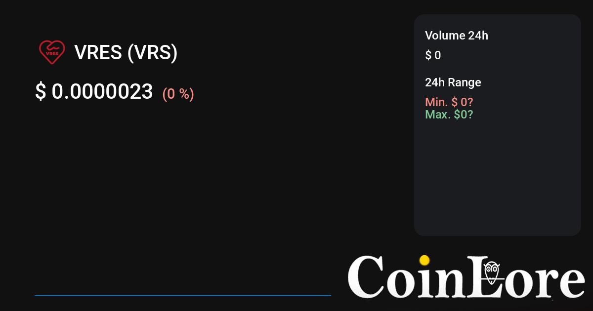 VRES Cours, Graphiques, VRS Crypto Projet | CoinLore