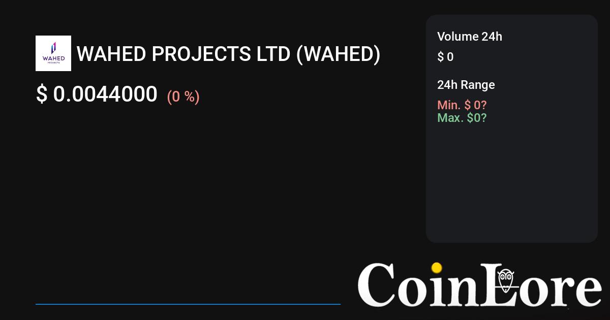WAHED PROJECTS LTD Price, Chart, Market Cap, WAHED Coin Essentials ...