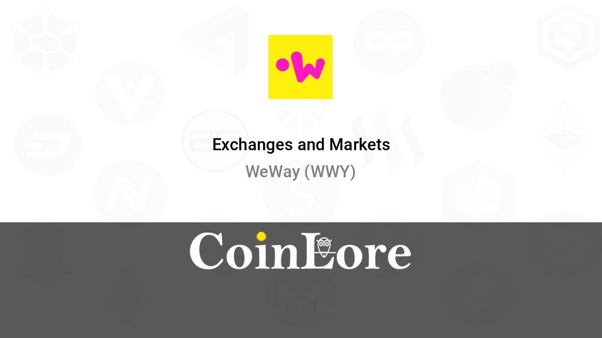 WeWay (WWY) Exchanges - Where to Buy,Sell,Trade | CoinLore
