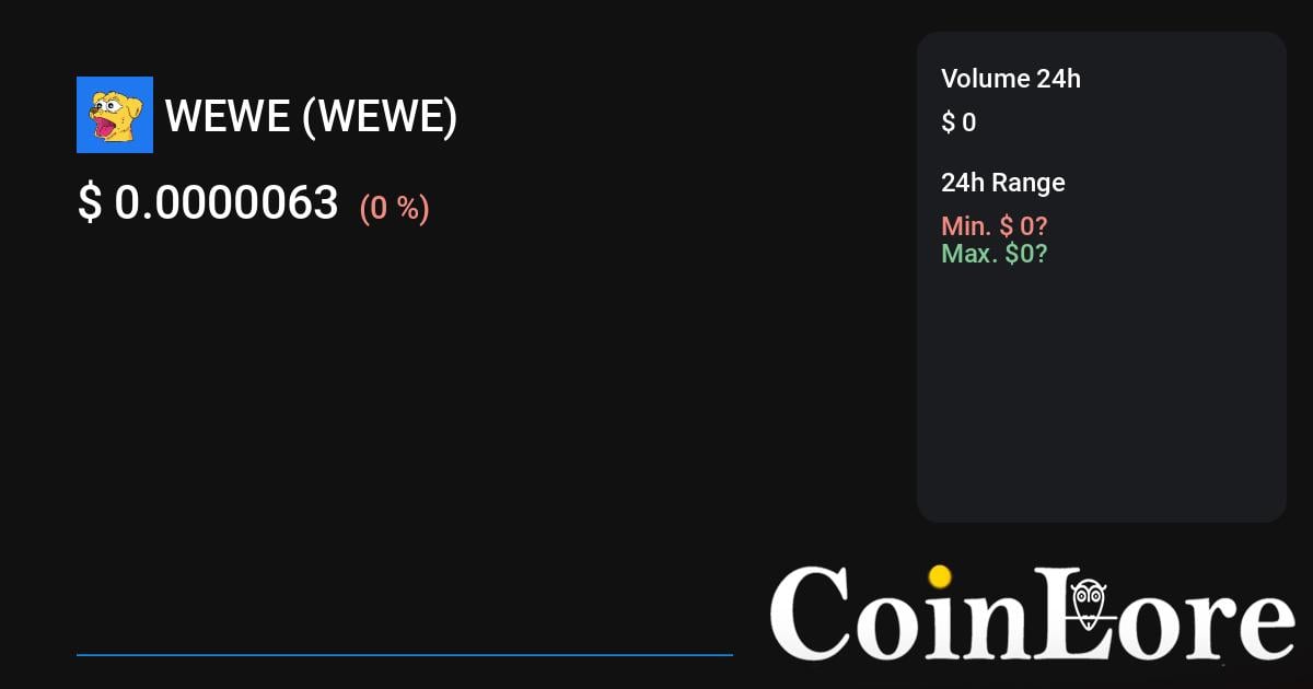 WEWE Price, Chart, Market Cap, WEWE Coin Essentials | CoinLore