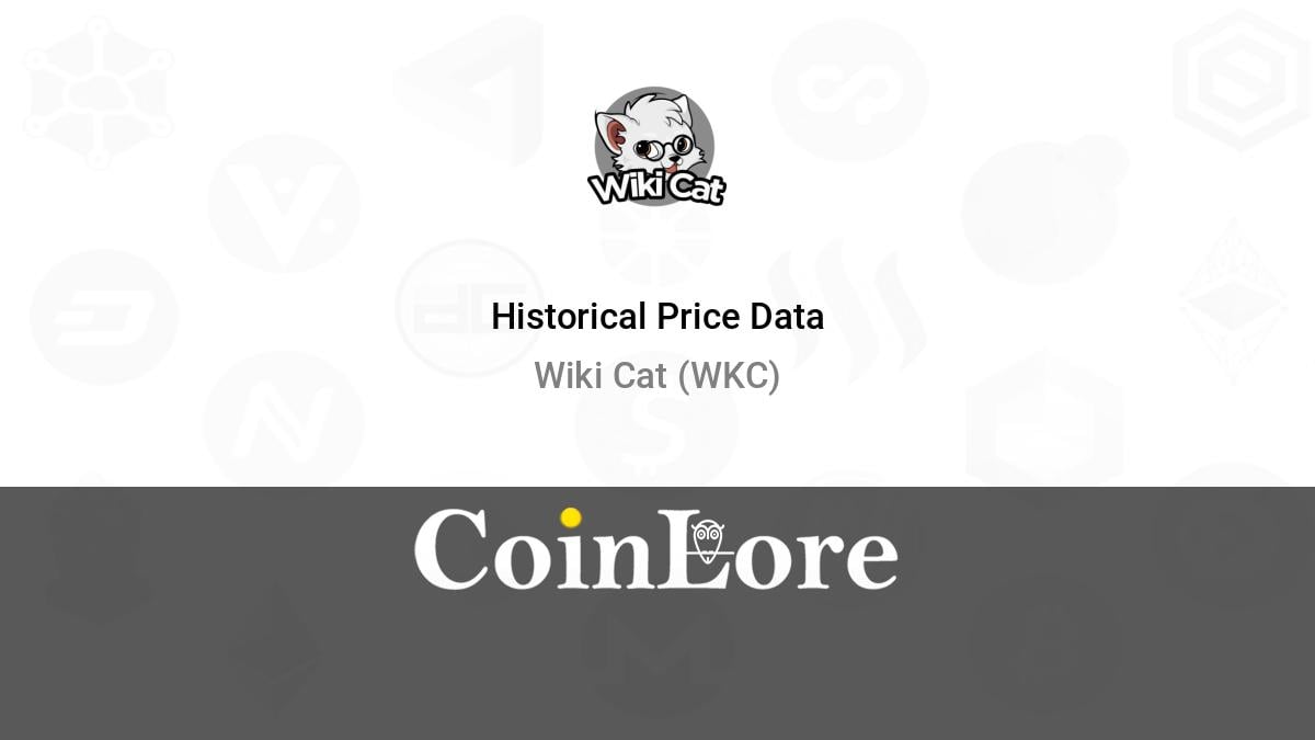Wiki Cat (WKC) Historical Prices | CoinLore