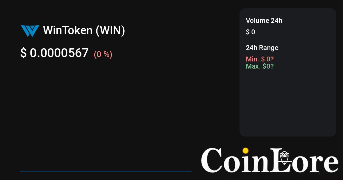 WinToken Price, Chart, Market Cap, WIN Coin Essentials | CoinLore