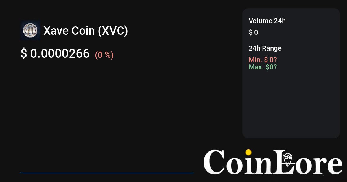 Xave Coin Price, Chart, Market Cap, XVC Coin Essentials | CoinLore