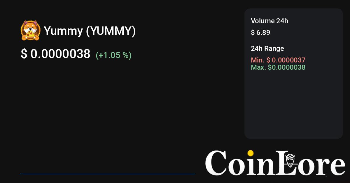 Yummy Price, Chart, Market Cap, YUMMY Coin Essentials | CoinLore