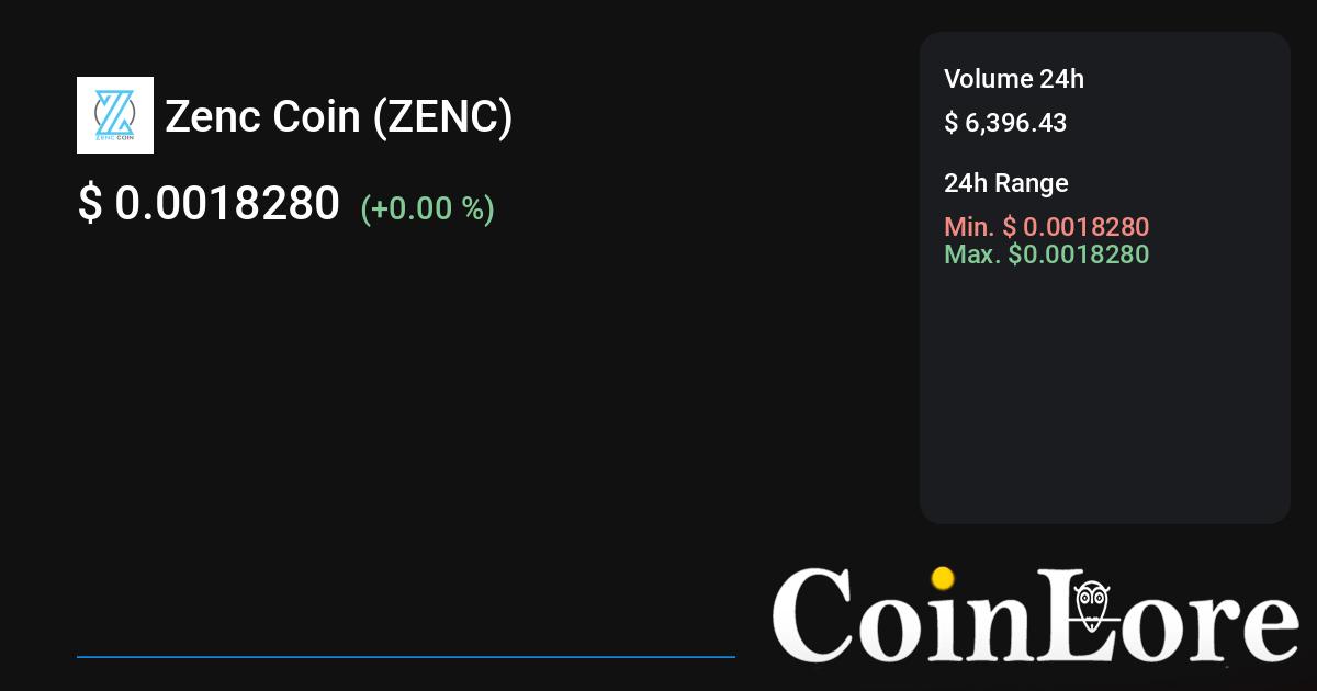 Zenc Coin Price, Chart, Market Cap, ZENC Coin Essentials | CoinLore