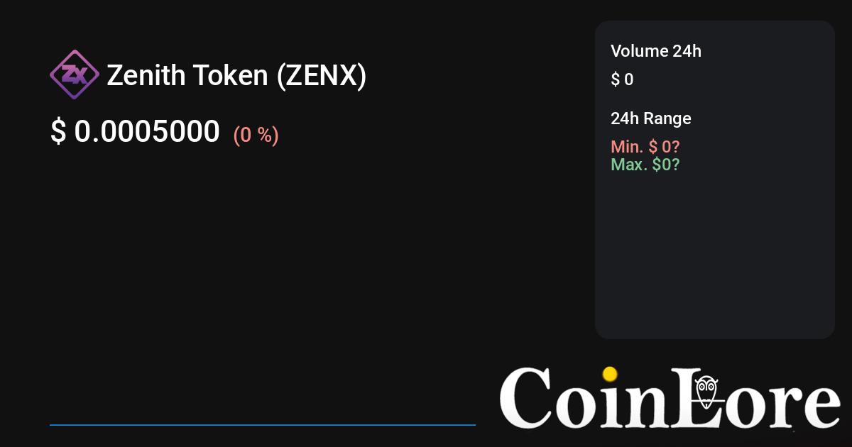 Zenith Token Price, Chart, Market Cap, ZENX Coin Essentials | CoinLore