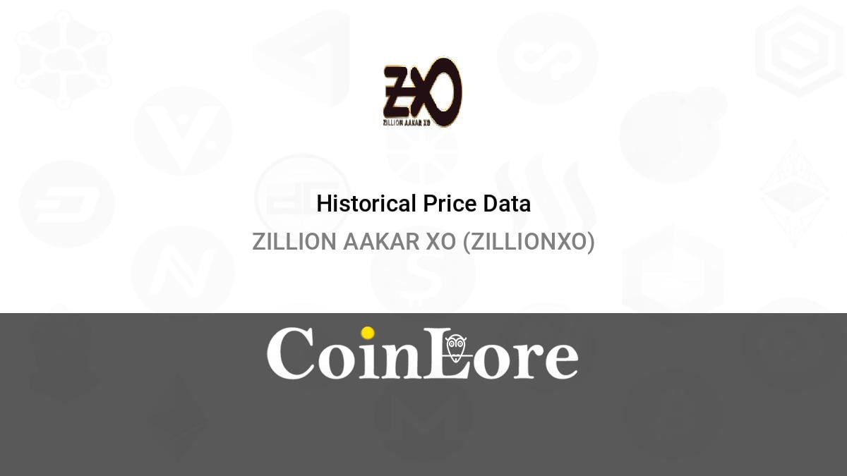 Zillion Aakar XO (ZILLIONXO) Historical Prices | CoinLore