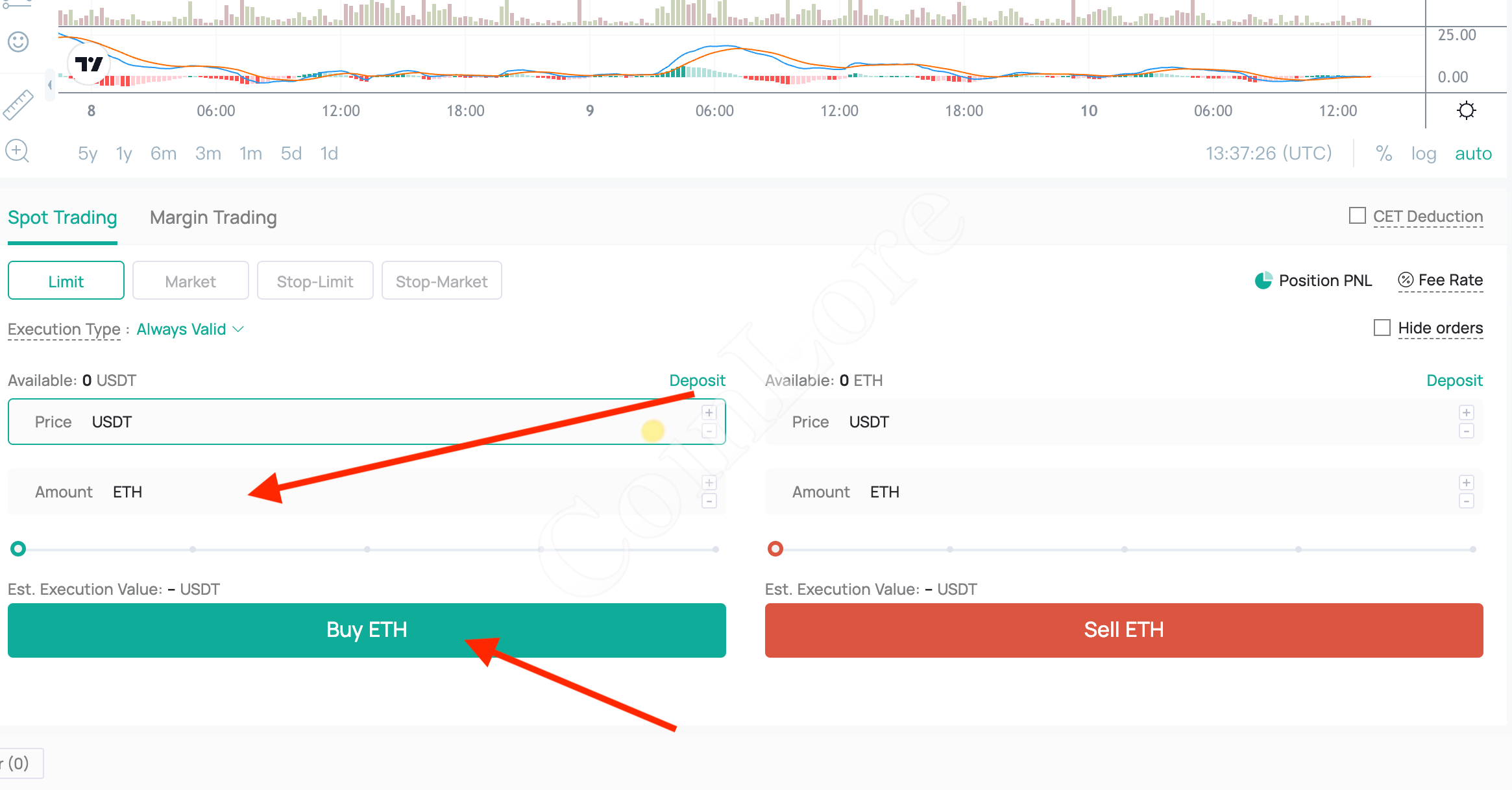 Coinex How to Buy Step 9