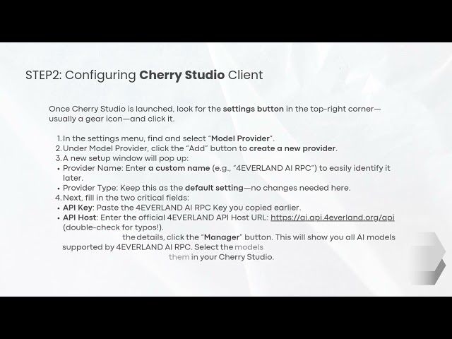Using 4EVERLAND AI RPC with Cherry Studio