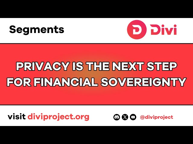 Divi Segments - Privacy Is The Next Battle For Financial Sovereignty