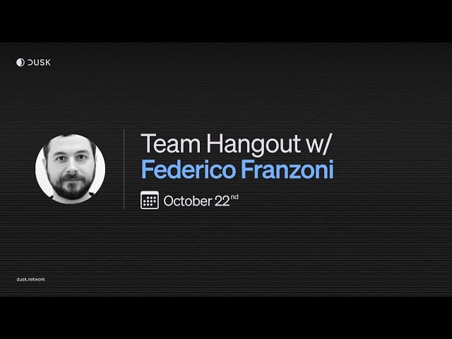 Dusk Team Hangout (October 22nd) w/ Federico Franzoni