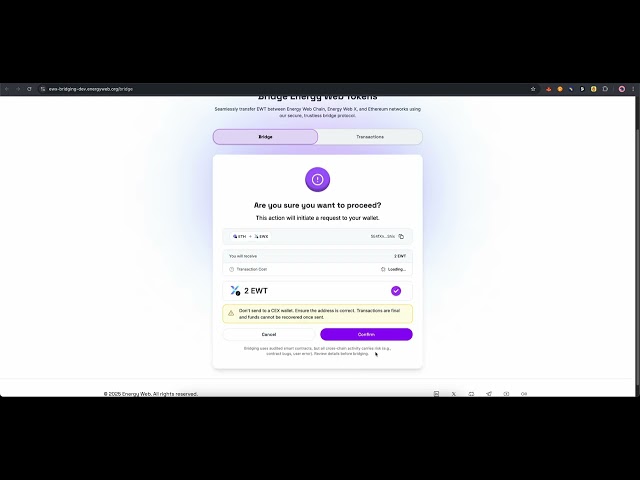 Energy Web X - Bridging ETH to EWX