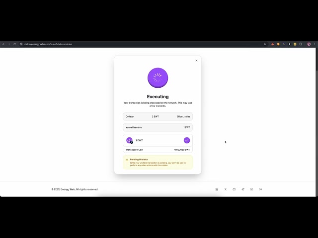 Energy Web X - Decrease Staking