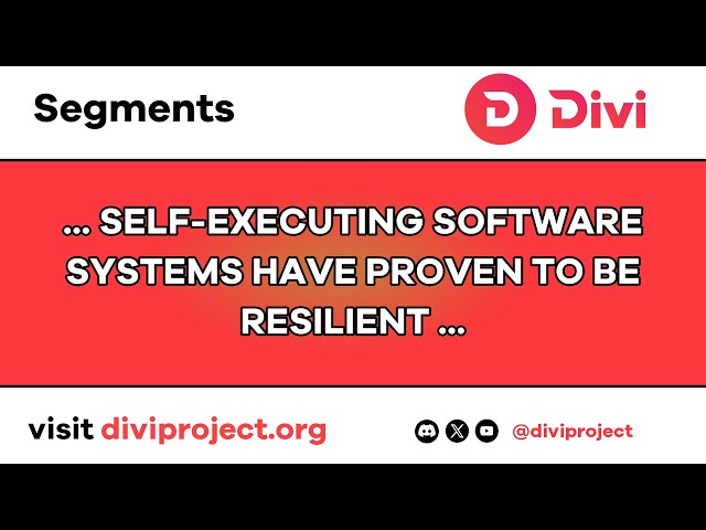 Divi Segments - Self Executing Software Have Proven To Be Resilient