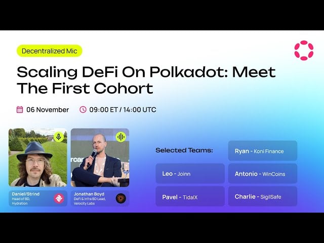 Scaling DeFi on polkadot: meet the first cohort | The Decentralized Mic (1)