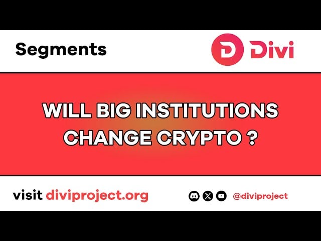 Divi Segments - WILL BIG INSTITUTIONS CHANGE CRYPTO?