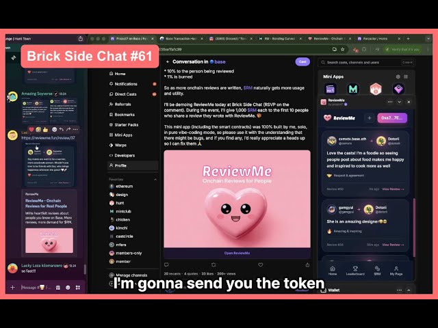 Brick Side Chat #61 | Introducing Hunt Town Co-op | Farcaster Miniapp - Reviewme Showcase!