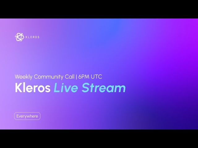 ⚖️ Kleros Live Stream ⚖️