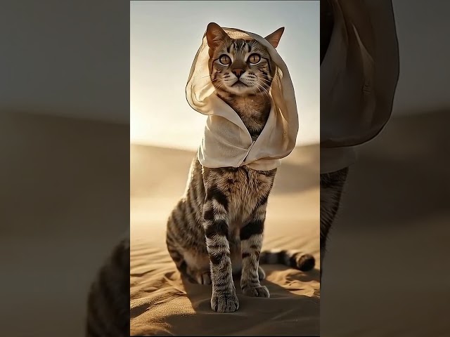 Desert cat with executive aura (CEO of the desert)