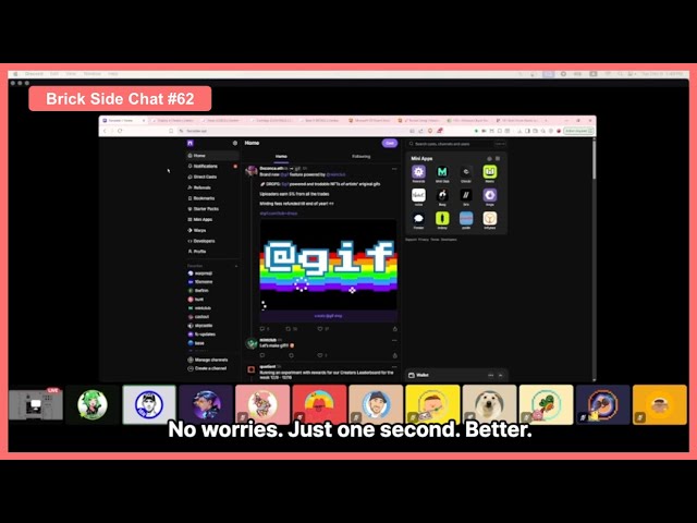 Brick Side Chat #62 | GIF Miniapp Updates, Hunt Cryst Co-op Project + 10xchris' Project Showcase