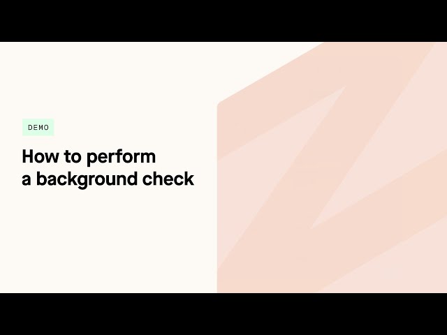 How to perform a Zinc background check