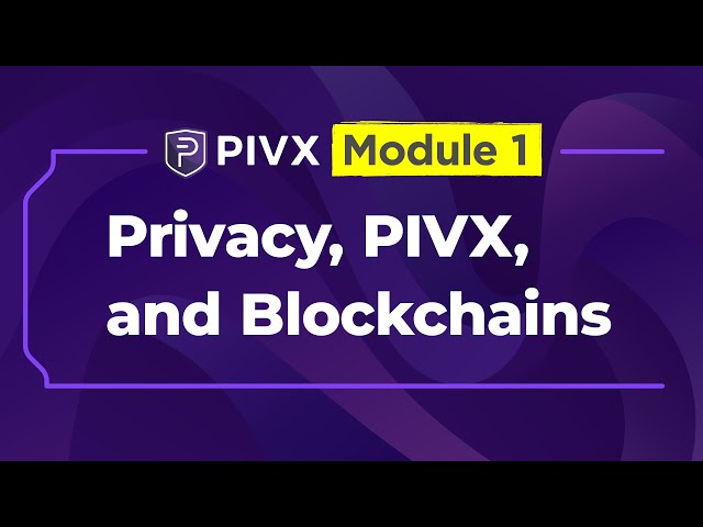 Module 1: Understanding Privacy, PIVX, andBlockchains #training #crypto #education