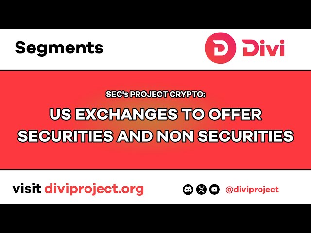 Divi Segments -  SEC's Project Crypto U S Exchanges To Offer Security And Non