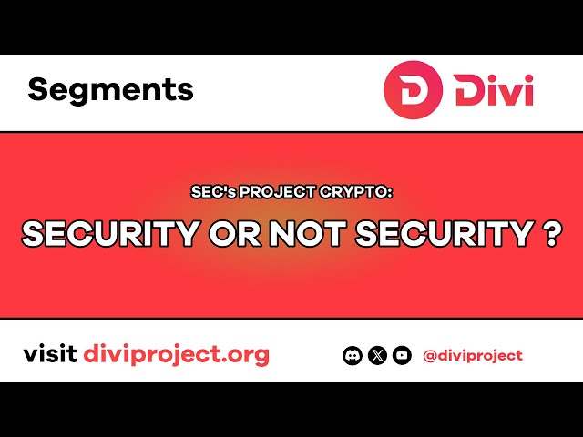 Divi Segments -  SEC's Project Crypto Security Or Not Security?