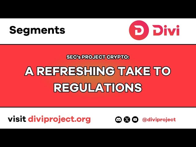 Divi Segments - SEC's Project Crypto A Refreshing Take To Regulations
