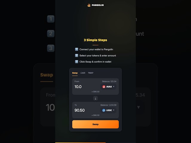 Swap Tokens in 10 Seconds on Pangolin #Shorts