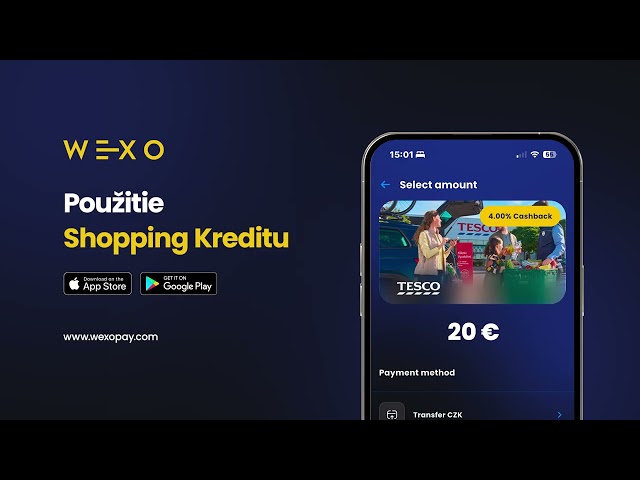 Ako dobiť a využiť na platby shopping kredit