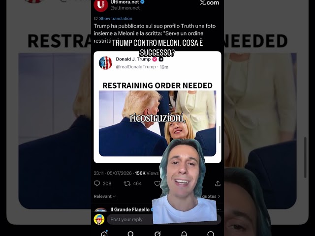 Trump contro Giorgia Meloni: perché ha pubblicato il meme “Restraining Order Needed” e cosa