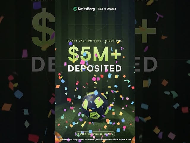 Over $5M+ $USDG deposited! And Smart Cash is off to a flying start. | SwissBorg