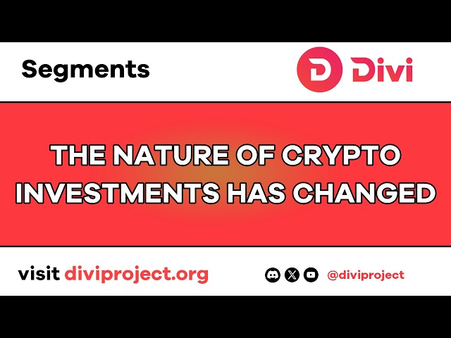 Divi Segments - The Nature Of Crypto Investments Has Changed