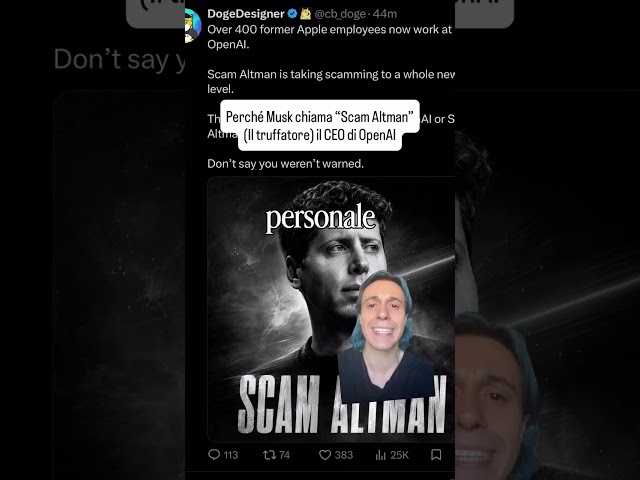 Elon Musk contro Sam Altman: perché lo chiama “Scam Altman” Elon Musk e Sam Altman hanno fondato