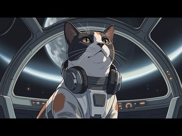Space Cat • Space Techno [Official AI Music Video]