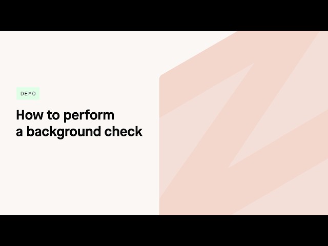 How to perform a Zinc background check