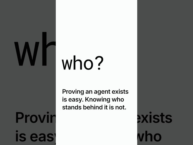 Who Stands Behind the Agent #AgentIdentity #AgenticEconomy #aiagents  #Concordium