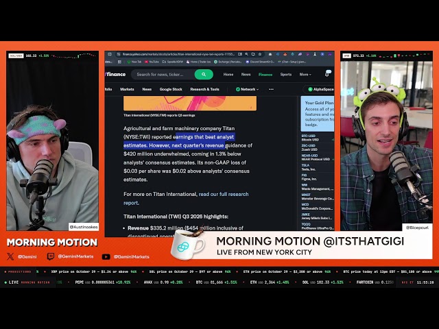 MORNING MOTION: Wall Street Wants PERPS, Elon Says Saving is POINTLESS?? Make Uptober STOP Please